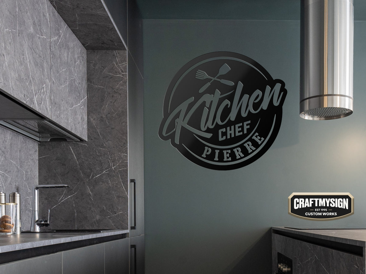 Custom Kitchen Chef Metal Sign by Craftmysign – Craft My Sign