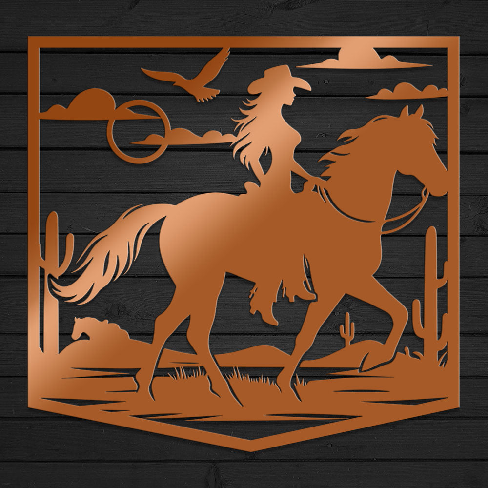 Cowgirl Custom Outdoor Metal Sign by Craftmysign – Craft My Sign