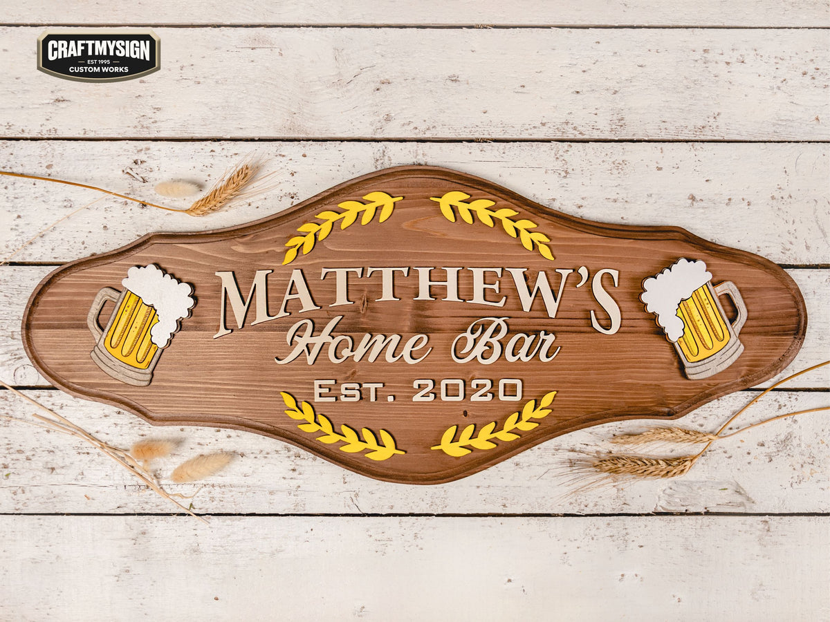 Custom Wooden Bar Sign - Craftmysign – Craft My Sign