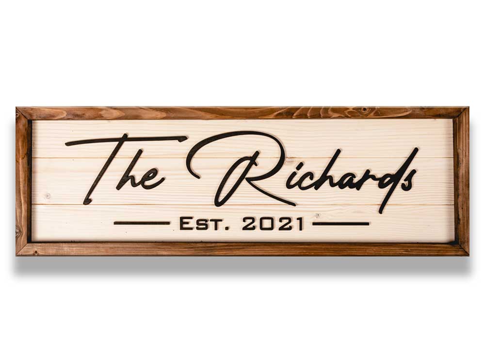 Framed Family Name Sign – Craft My Sign